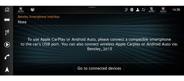 Bentley Motors Website: Set Up Guide: Bentayga Set Up Guide: Android Auto