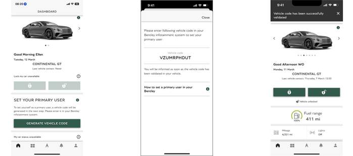 : Activate My Bentley: Continental activation